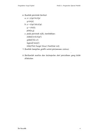 Modul Pengenalan Matlab PDF