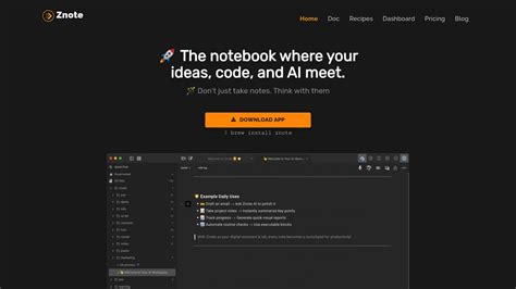 Znotea Versatile Markdown Based Note Taking App Designed For Developers To Write Run Code