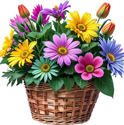 Клипарт корзина с цветами