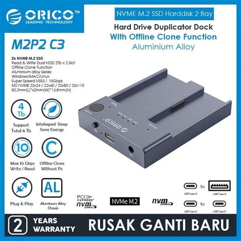 Jual ORICO M2P2-C3-C NVME M.2 SSD Duplicator | Shopee Indonesia