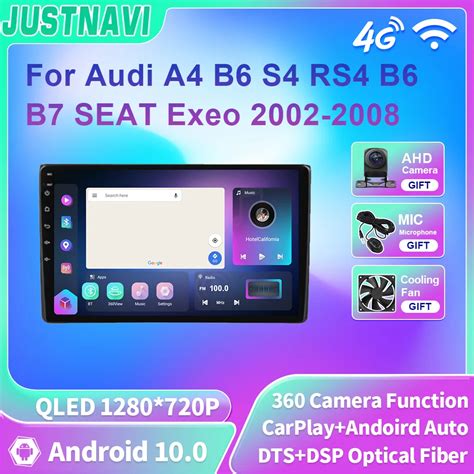 JUSTNAVI QLED Android 10 Rádio Do Carro Para Audi A4 B6 S4 RS4 B6 B7