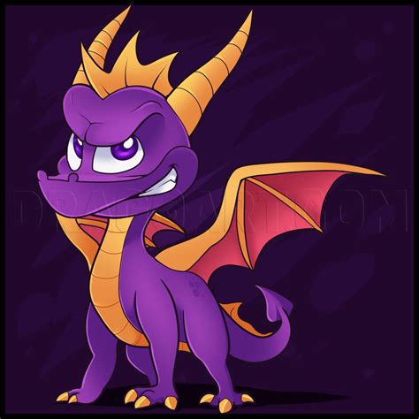 How To Draw Spyro Step By Step Drawing Guide By Dawn Dragoart