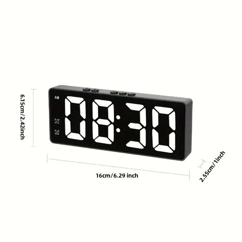 1pc Led Alarm Clock Electronic Student Digital Clock Voice Control Dual