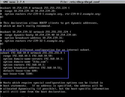 Konfigurasi Dhcp Server Di Debian 9