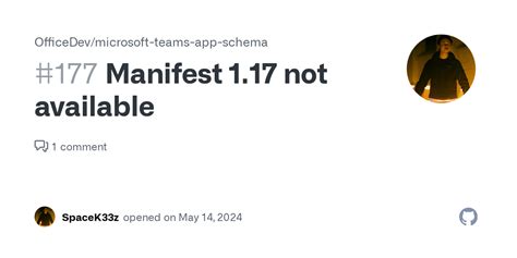 Manifest 117 Not Available · Issue 177 · Officedevmicrosoft Teams App Schema · Github