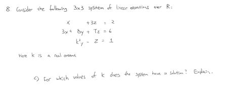 Solved R Over Consider The Following X System Of Linear Chegg Com