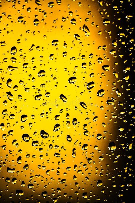 Beaded Up Rain Water On A Glass Window Stock Image Image Of Rain