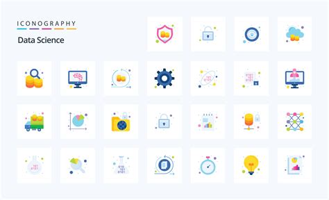 25 Data Science Flat Color Icon Pack 19211388 Vector Art At Vecteezy
