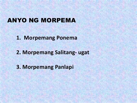 Morpolohiya At Pagbabagong Morpoponemiko