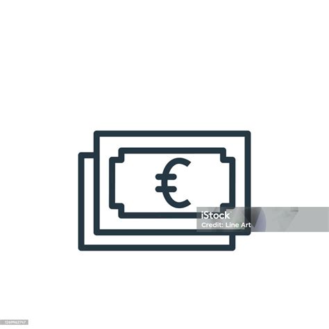 쇼핑과 에코 머시 컨셉에서 유로 머니 아이콘 벡터 유로 머니 편집 가능한 스트로크의 얇은 라인 그림 웹 및 모바일 앱 로고 인쇄