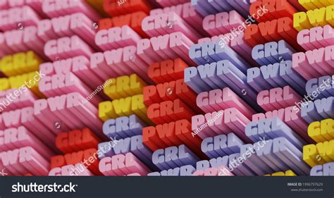 3d Girl Power Abstract Typographic 3d Stock Illustration 1996797629