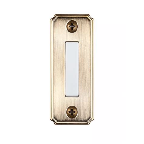 Hampton Bay Wired Lighted Door Bell Push Button Aged Brass The Home