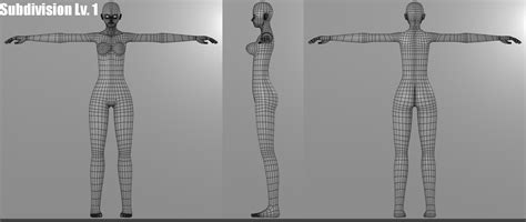 3d Model Simple Low Poly Base Mesh Female Vr Ar Low Poly Obj Fbx