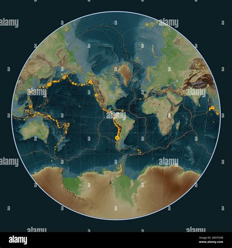 North Andes Tectonic Plate On The Wiki Style Elevation Map In The Lagrange Oblique Projection