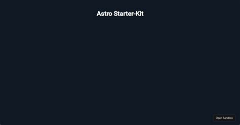 Astro Static HTML Starter Codesandbox