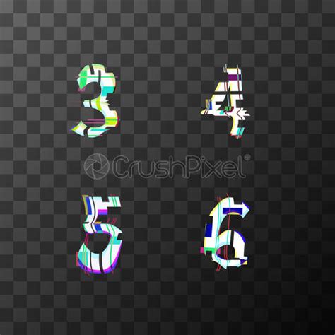 Glitch Effect Fonts Letters And Numbers Vector Fonts Design Stock Vector Crushpixel