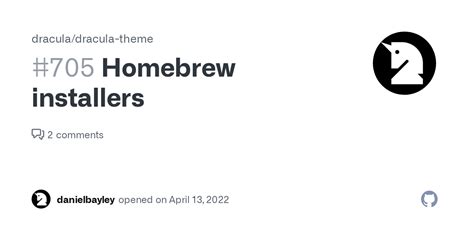 Homebrew Installers Issue Dracula Dracula Theme GitHub