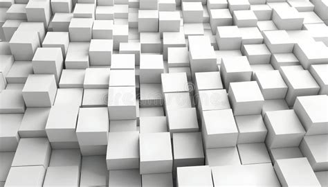 A Visually Striking Banner With A Background Of White Cube Boxes Stock Illustration