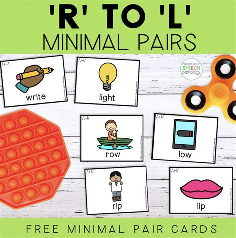 R To L Substitution Minimal Pair Cards FREEBIE Adventures In Speech