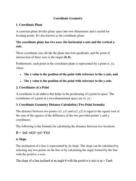 coordinate geometry download free pdf cartesian coordinate system