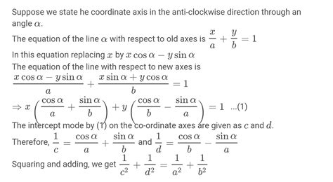 The Line L Has Intercepts A And B On The Co Ordinate Axes Keeping