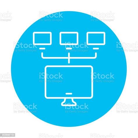 Computer Network Line Icon Stock Illustration Download Image Now Business Business Finance