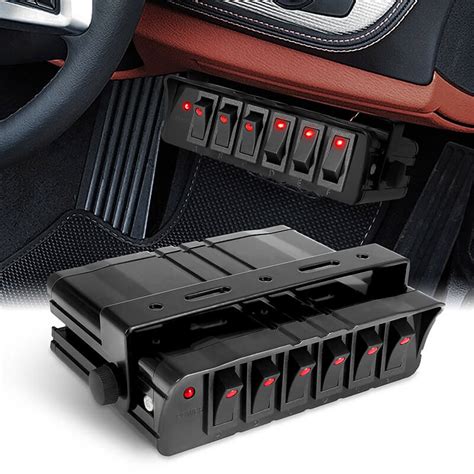 Agrieyes Scb 6p 6 Gang Rocker Switch Box Spst 12v On Off Rocker Toggle Switch Panel 12 Awg Wires