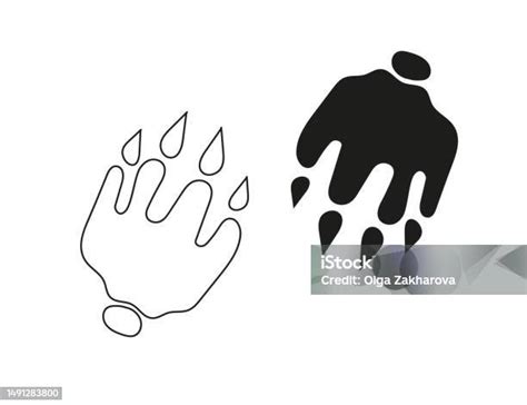 손으로 그린 용 발 문신 세트입니다 공룡 발자국 실루엣 벡터 그림입니다 Tattoo Machine에 대한 스톡 벡터 아트 및 기타 이미지 Tattoo Machine