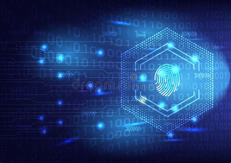 Finger Print On Digital Code Stock Vector Illustration Of Connection