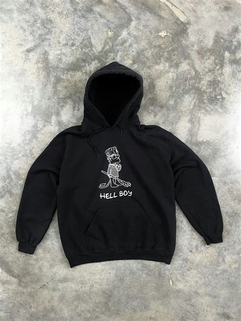 Superrradical Superrradical Black Hellboy Bart Logo Hoodie Medium 🥣🧊 ️