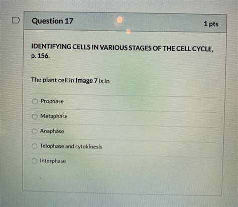 Solved D Question Pts IDENTIFYING CELLS IN VARIOUS Chegg