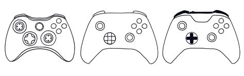 Hand Drawn Game Controllers Set Vector Illustrations In Outline Doodle Style Icons On White