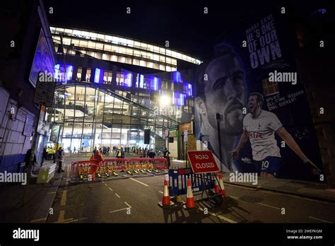 A General View Outside The Stadium And A Harry Kane Mural Ahead Of The