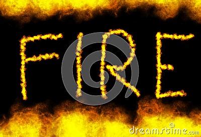 Word Fire With Flames Around On Black Background Stock Photography