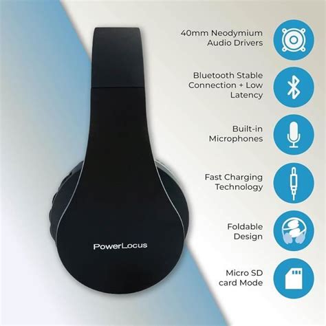 Casque Bluetooth Sans Fil Casque Sans Fil Avec Micro Int Gr Hi Fi Stereo Micro Sd Tf Fm