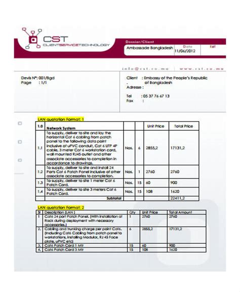 Structured Cabling Proposal Template