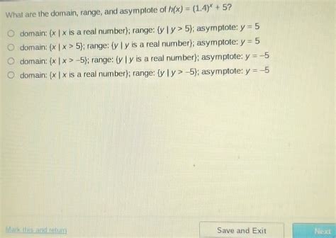 What Are The Domain Range And Asymptote Of H StudyX