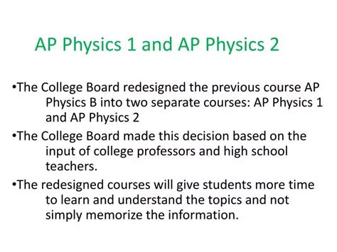 PPT AP Physics 1 And AP Physics 2 PowerPoint Presentation Free Download ID 2850243