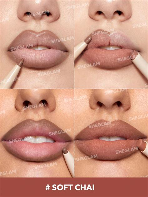 Sheglam Glam 101 Lipstick And Liner Duo Soft Chai 2 In 1 Matte Dual Ended