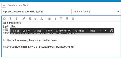 Input Box Obscures Text While Typing Beta Testing Joplin Forum