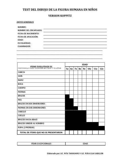 Protocolos Items Evolutivos Dfh Niños Pdf