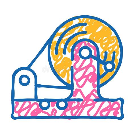 Testing Equipment Electromagnetic Icon Doodle Illustration Stock