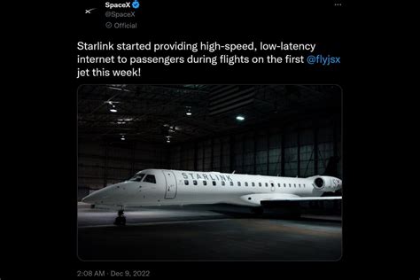 Starlink In Flight Internet Debuts With Jsx Jet