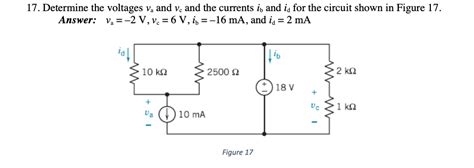 Solved Determine The Voltages Va And V And The Currents Chegg Com