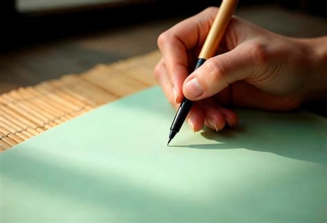 펜으로 종이에 쓰는 손 Ai 생성 이미지