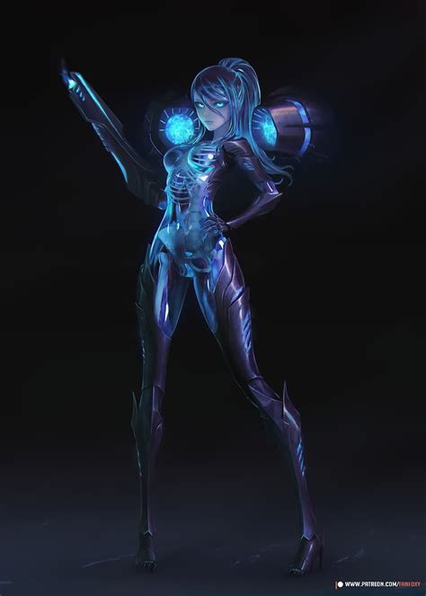 Fanfoxy Drawing Samus Aran X Rays Dark Blue HD Wallpaper