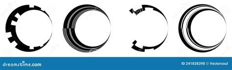 Set Of Abstract Circle Graphic Geometric Circle Ring Design Element Stock Vector