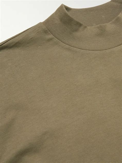 Fear Of God Essentials Logo Flocked Cotton Jersey T Shirt Brown