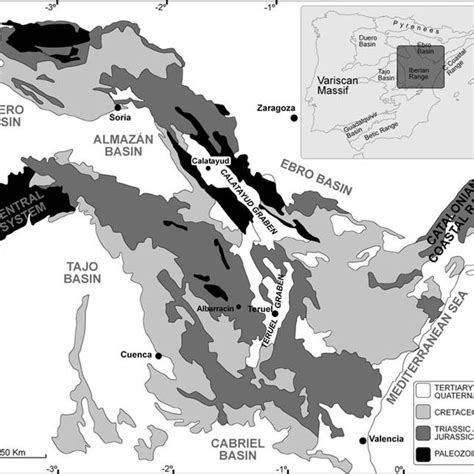 Location And Simplified Geological Map Of The Iberian Range Based On