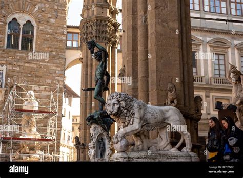 Benvenuto Cellinis Bronze Sculpture Perseus With The Head Of Medusa In